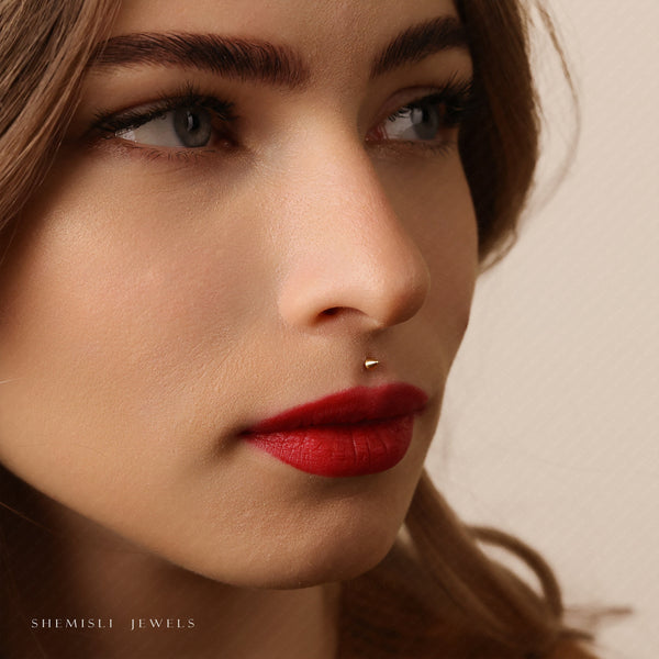 Tiny Spike Threadless Flat Back Lip Labret Stud, 18,16ga, 6-10mm Unisex ...