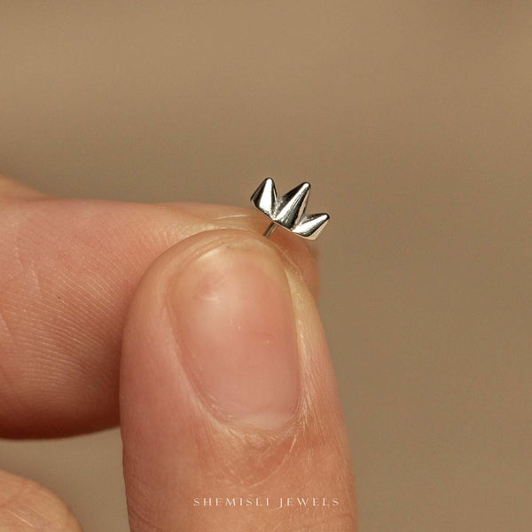 Tiny 3 Spikes Threadless Flat Back Earring, 20,18,16ga, 5-10mm Unisex ...