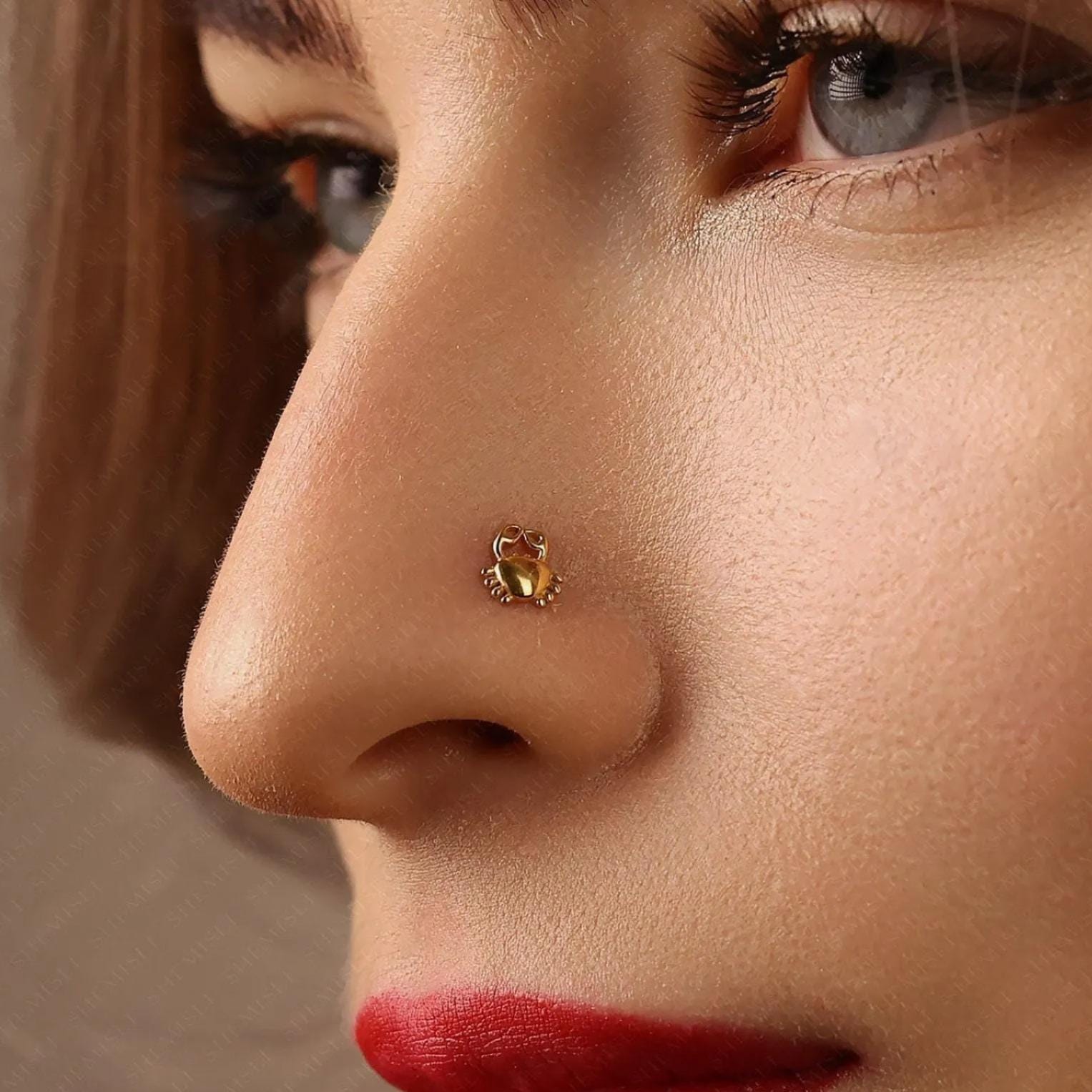 Crab Nose Stud, Threadless Flat Back, Minimalist Style, A-SS732 ...