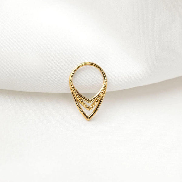 3-Layered Teardrop Nose Ring, Septum Hoop, Minimalist Style, A-SH706 ...