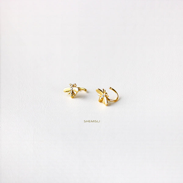 Bee Helix Ear Cuff, Upper Ear Cuff, Earring No Piercing is Needed, Gold ...