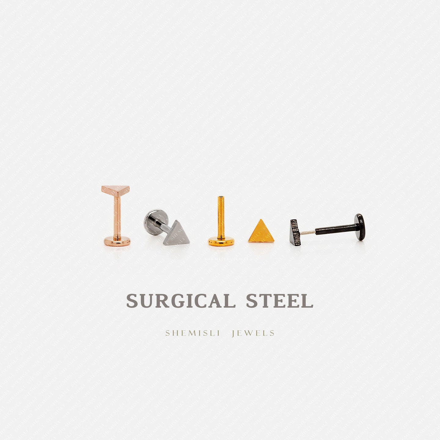 Super Tiny 3mm Triangle Threadless Flat Back Earrings, Nose Stud, 20,1 ...